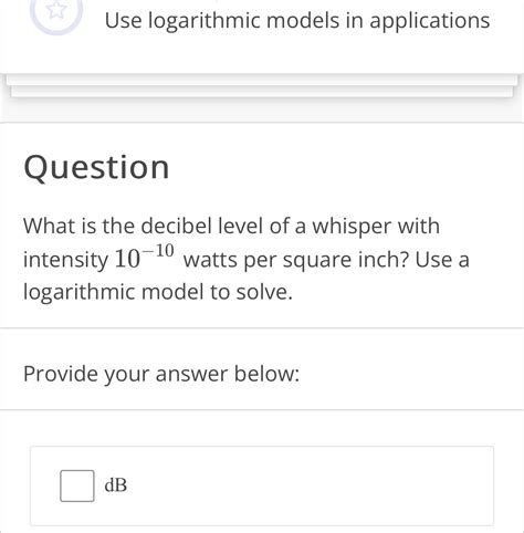 Solved Use Logarithmic Models In ApplicationsQuestionWhat Is Chegg