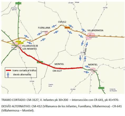La carretera que une Infantes con Montiel estará cerrada por obras del