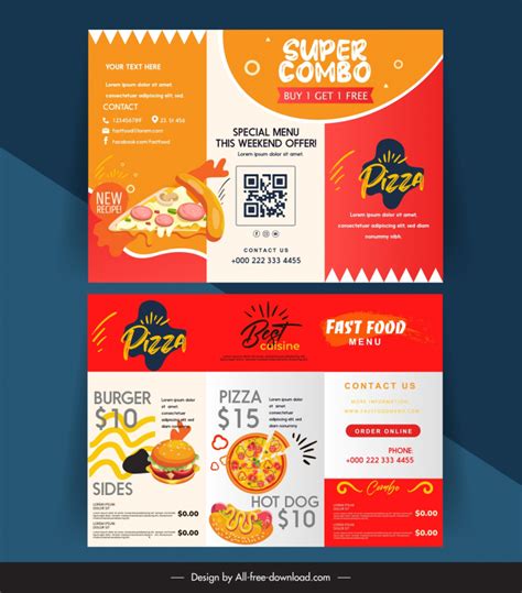 Fast Food Menu Template Elegant Dynamic Decor Vectors Images Graphic