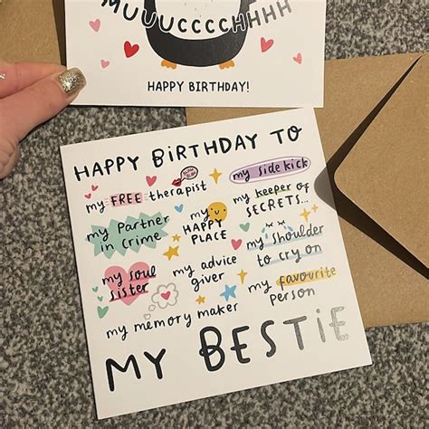 My Bestie Birthday Card My Sidekick My Happy Place My Partner In