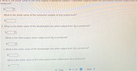 Solved What Is The Dollar Value Of The Total Surplus