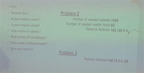 Find • Network Class • Network Default Subnet •