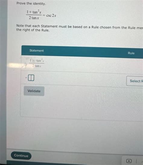 solved prove the identity 2tanx1 tan2x csc2x note that each