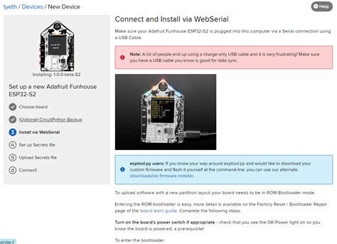 Wippersnapper Firmware Installer Updates Beta 82