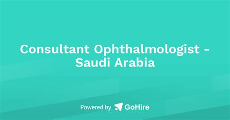 Consultant Ophthalmologist Saudi Arabia At Allocation Assist Middle
