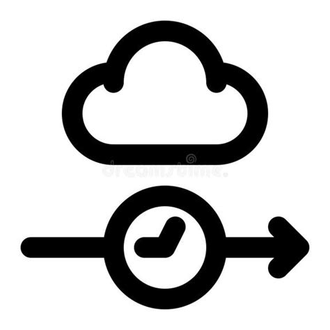 cloud time tracking cloud real time cloud automation outline icon