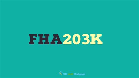 Fha 203k Mortgage 203k Streamline Refinance Youtube