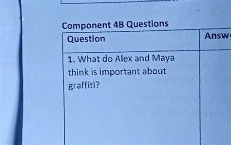 Component 4 B Questions Question Answ 1 What StudyX