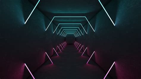 나이트 클럽 인테리어 조명 3d 렌더링 레이저 쇼 빛나는 라인 추상 형광 배경입니다 네온 룸 복도 배경입니다 빛 추상적 인 미래