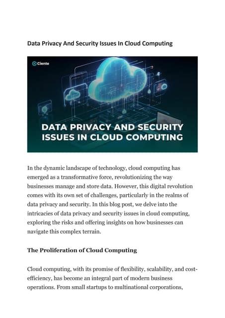 Security And Privacy In Cloud Computing Pptx