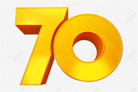 Golden 70 Number National Day Gold Three Dimensional PNG Image And