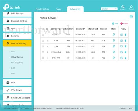 TP Link Archer A V Router Port Forwarding Steps