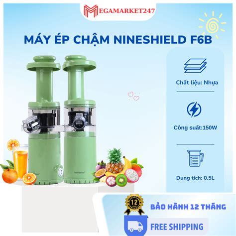 Máy Ép Chậm Trái Cây Nineshield KB F6B Thiết Kế Nhỏ Gọn Dễ Dàng Sử Dụng