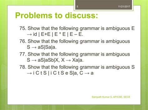 2 5 Ambiguity In Context Free Grammars PPTX