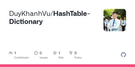 github duykhanhvu hashtable dictionary