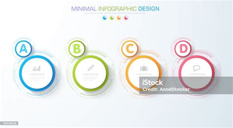 Infographic 요소 전체에서 비즈니스 아이콘 색상 배경 원 프로세스 또는 단계 및 옵션 워크플로 다이어그램 디자인 요소 Eps10 그림을 벡터 0명에 대한 스톡 벡터