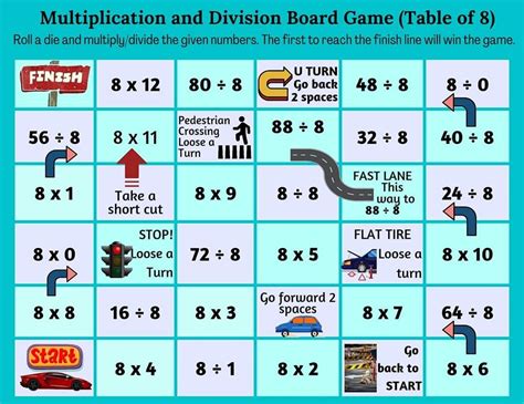 Teachers Find Multiplication And Division Board Game🎲 🟰