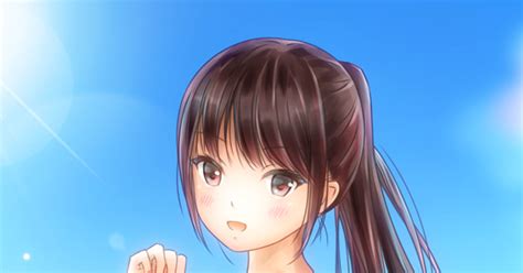 オリジナル ポニーテールの女の子 競泳水着 ルノファのイラスト Pixiv