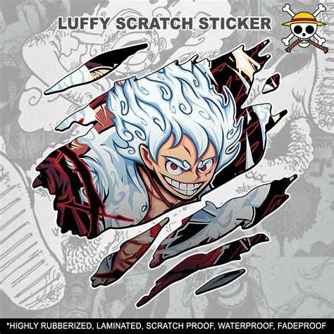 One Piece Mugiwara Luffy Scratch Sticker Vinly Sticker Waterproof