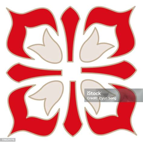 레드 화이트 대칭 꽃 디자인입니다 추상 패턴 기하학적 인 꽃잎 모양 사각형 배경입니다 꽃 예술 그래픽 현대 장식 0명에 대한 스톡 벡터 아트 및 기타 이미지 Istock