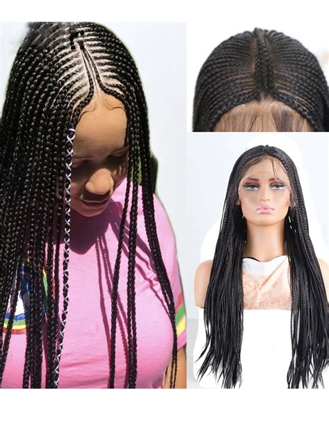 13 X 6 Lace Front Braided Synthetic Wig Shein Uk