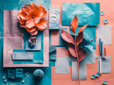 Overlapping Colorful Paper Background Premium Ai Generated Image