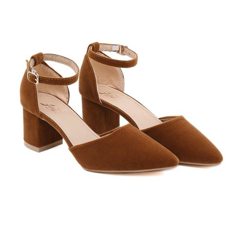 【trendiano】korean Women Pointed Toe Block Heels Office Work Shoes