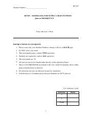 Modeling Supply Chain Strategies Network Design Quiz Course Hero