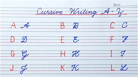 Print Handwriting Vs Cursive Writing A To Z How To Write In Cursive