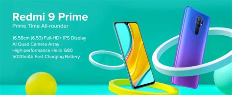 Mobile Store Redmi Prime Space Blue GB RAM GB Storage Full HD Display AI Quad Camera