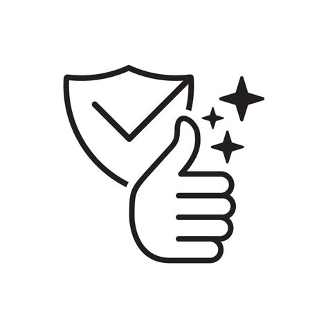 Guaranteed Customer Satisfaction Best Service Label Thumbs Up Icon