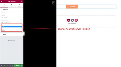 offcanvas widget ht mega addons for elementor