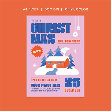 Premium Psd Christmas Party Flyer