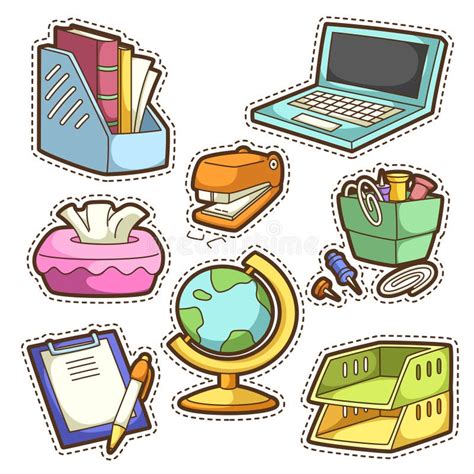 School Set Set Of Different School Items Stock Vector Illustration