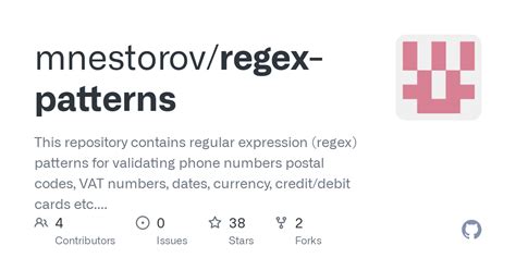 Github Mnestorovregex Patterns This Repository Contains Regular Expression Regex Patterns