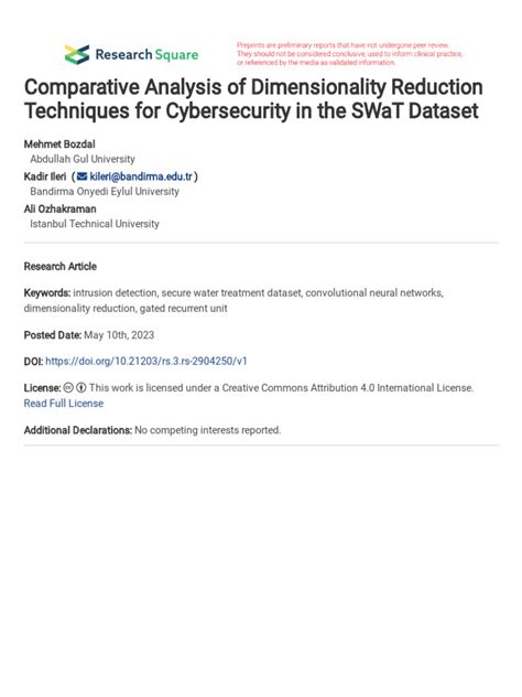 Comparative Analysis Of Dimensionality Reduction T Pdf Principal Component Analysis
