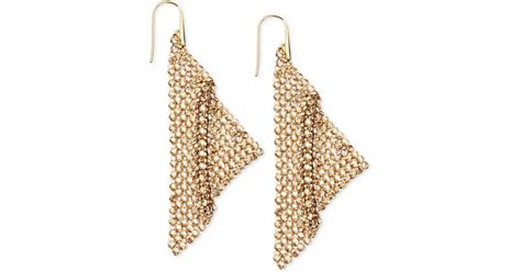 Swarovski Gold Tone Crystal Mesh Drop Earrings In Metallic Lyst