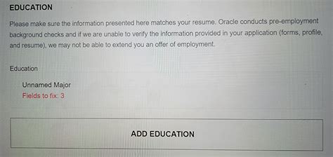 Oracle Application Form Error I Am Applying For Jobs And Any Company That Uses This Form Has