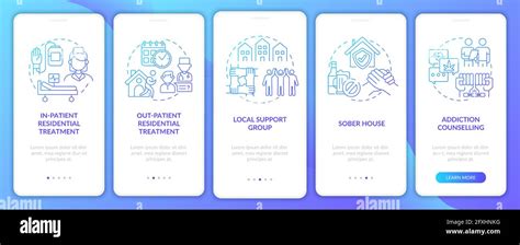 Rehabilitation Types Onboarding Mobile App Page Screen With Concepts Stock Vector Image And Art