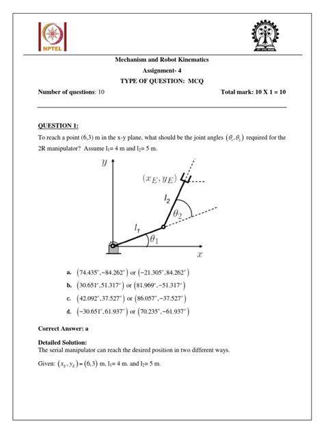 Robot Kinematics W4 Pdf Trigonometric Functions Elementary Mathematics