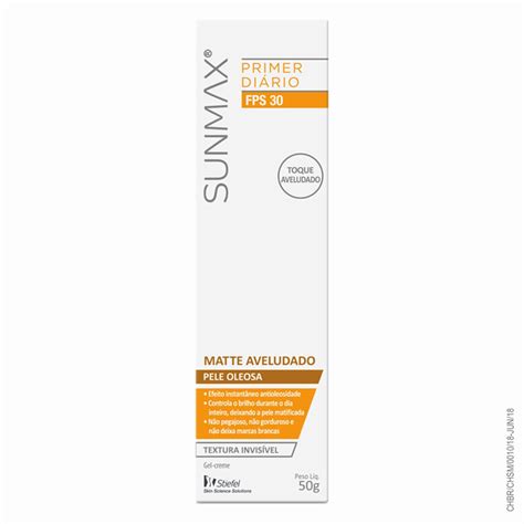 Sunmax Matte Aveludado Primer Diário Pele Oleosa Fps30 50g Pague Menos