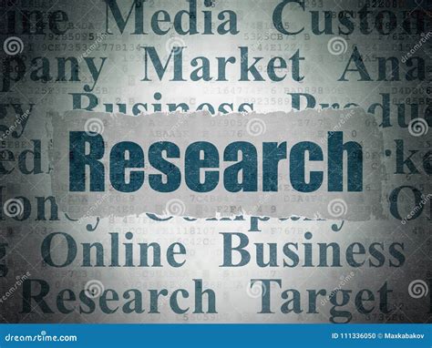 advertising concept research on digital data paper background stock