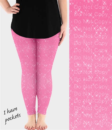 Pink Sparkle Leggings W Pockets Ready To Ship Arrow Trend Leggings