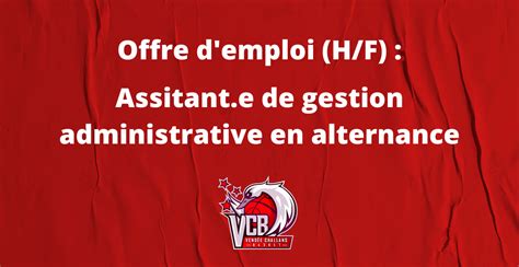 Offre d emploi Alternance assistant e de gestion administrative Vendée Challans Basket