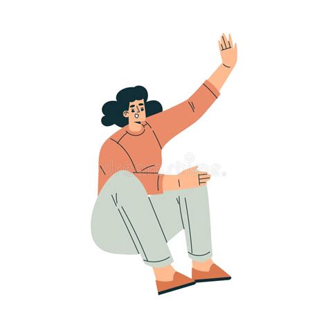 Woman Character Giving High Five Hand Gesture With Joy Vector
