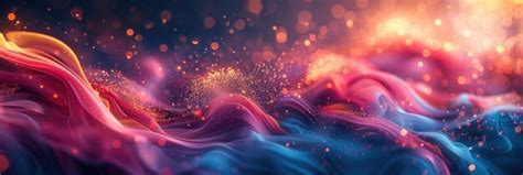 Abstract Wavy Background With Glittering Lights Premium Ai Generated Image
