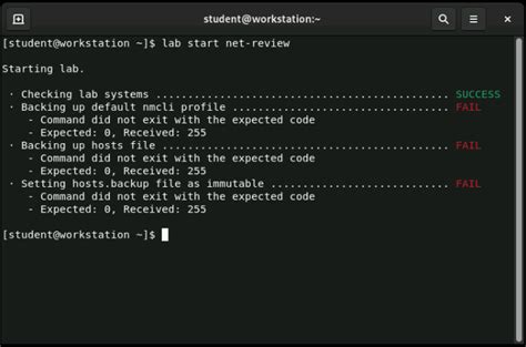 Solved Cannot Start Section 1111 Lab Managing Networ Red Hat Learning Community