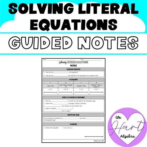 Solving Linear Inequalities Guided Notes