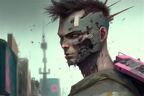 Premium Photo Futuristic Character Robotic Demon Illustration