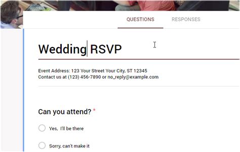 How To Create A Wedding RSVP Form Using Google Forms HTML Form Guide